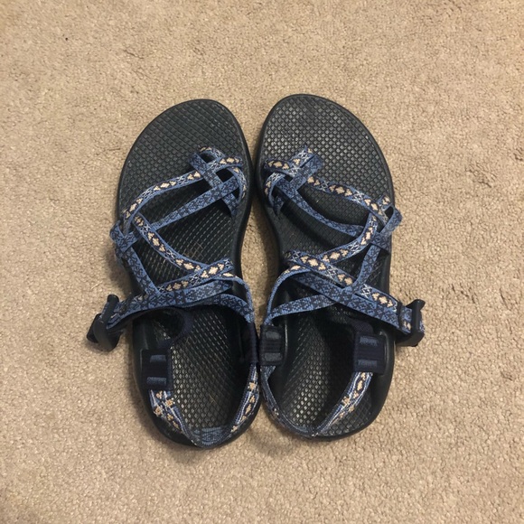 Chaco | Shoes | Chacos Zx2 Blue And Orange Sandals Womens 7 | Poshmark